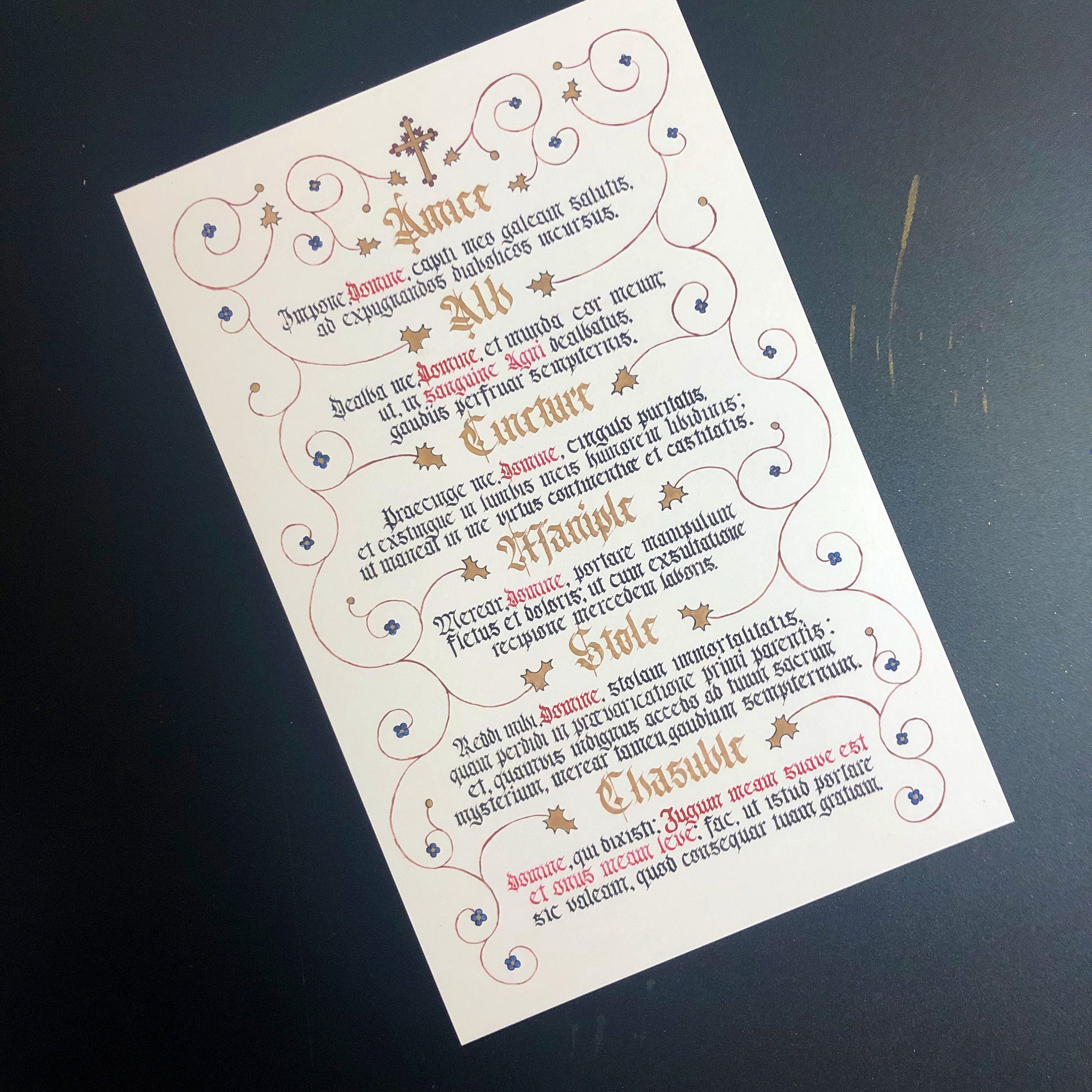 Priest/Deacon Vesting and Handwashing Prayers, English or Latin ...