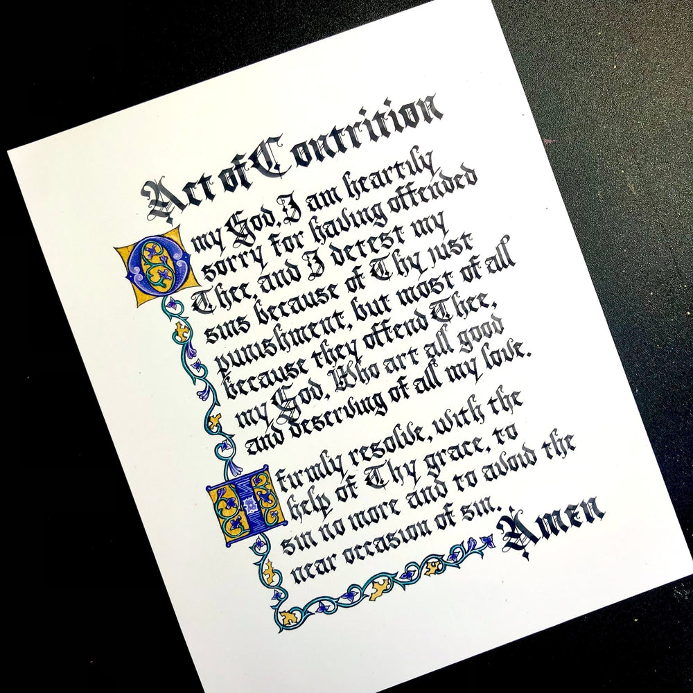 St. Michael Prayer - Catholic Christian Calligraphy Artwork, Gift for ...